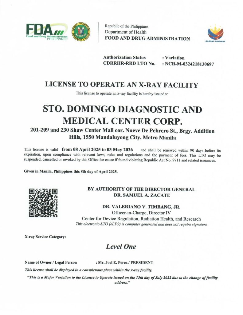 Accreditation – Sto. Domingo Diagnostic and Medical Clinic Corp.