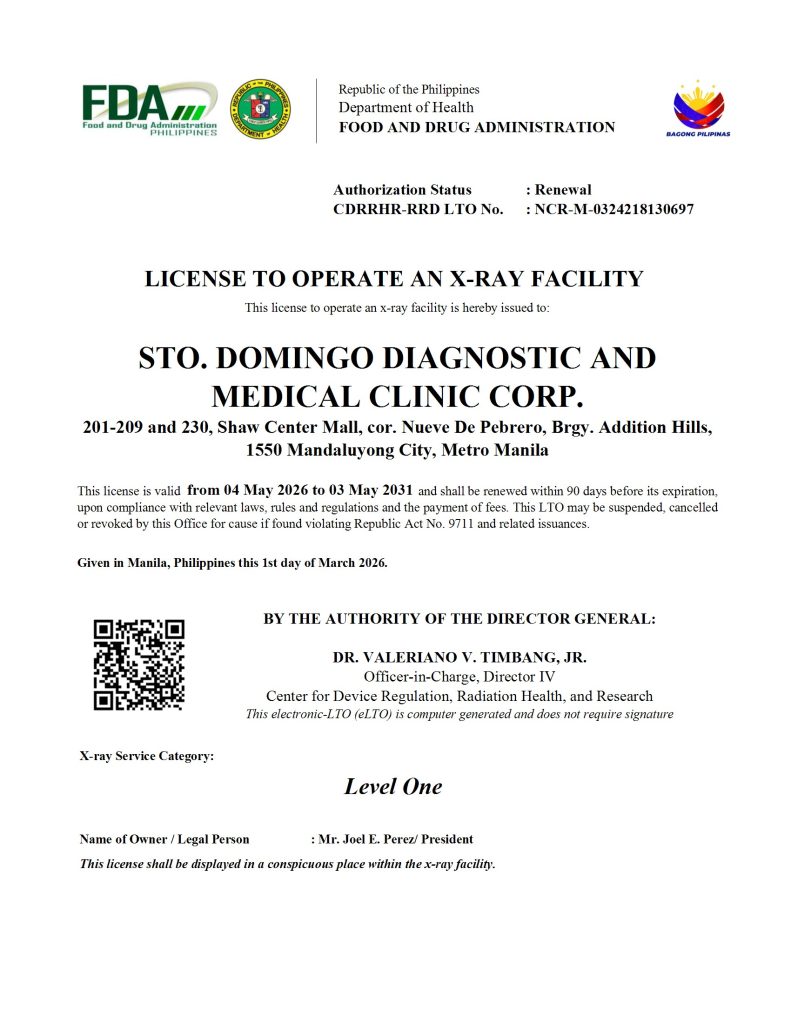 Accreditation – Sto. Domingo Diagnostic and Medical Clinic Corp.