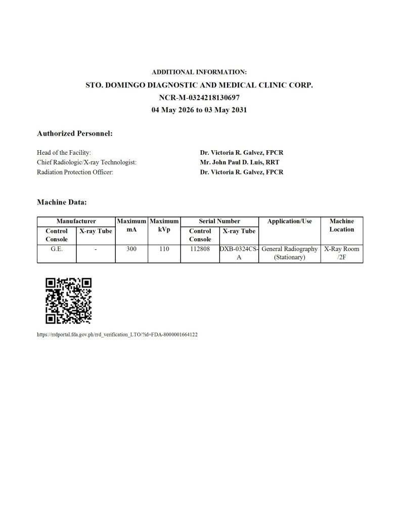 Accreditation – Sto. Domingo Diagnostic and Medical Clinic Corp.